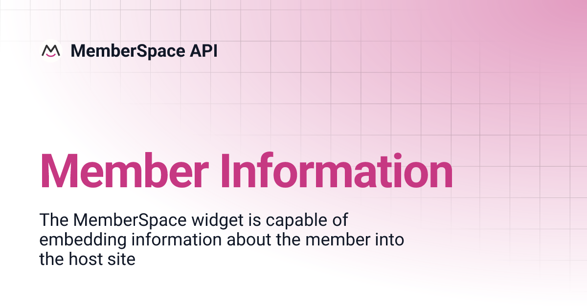 Member Information | MemberSpace API